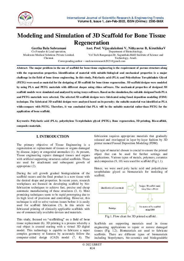 (PDF) Modeling and Simulation of 3D Scaffold for Bone Tissue Regeneration