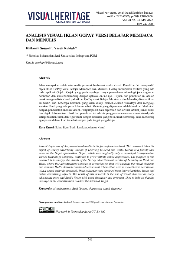 (PDF) Analisis Visual Iklan GoPay Versi Belajar Membaca dan Menulis