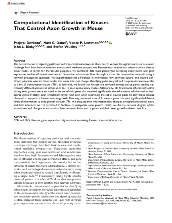 (PDF) Computational Identification of Kinases That Control Axon Growth ...