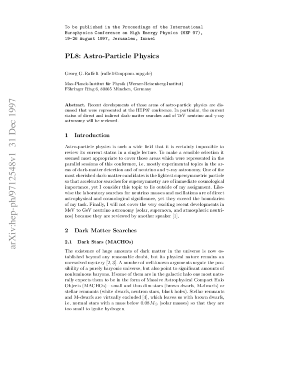 (PDF) Astro-Particle Physics