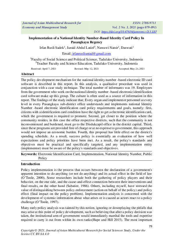 (PDF) Implementation of a National Identity Number-Based Identity Card ...