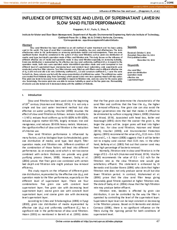 (PDF) Influence of effective size and level of supernatant layer in ...