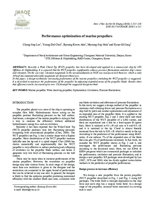 (PDF) Performance optimization of marine propellers