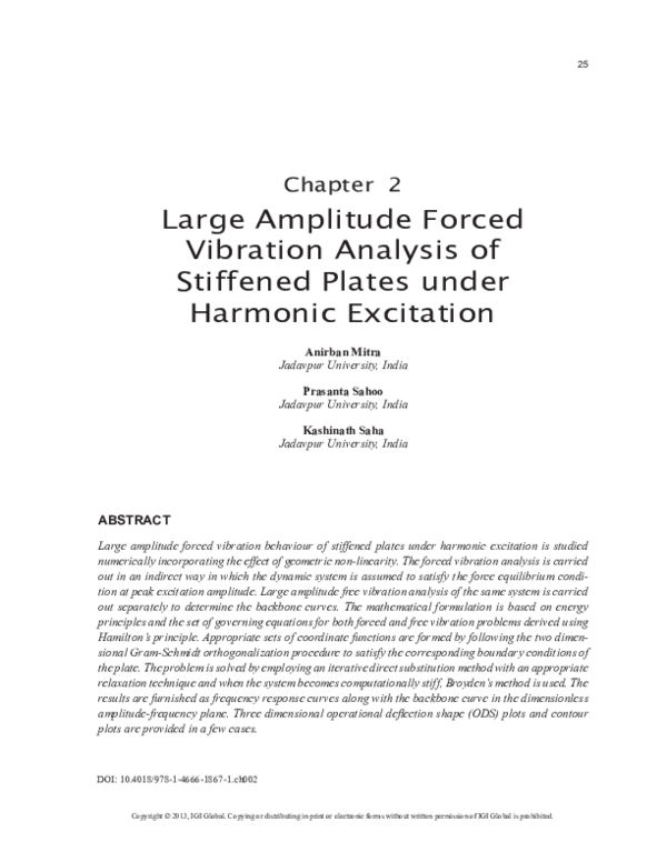 (PDF) Large Amplitude Forced Vibration Analysis of Stiffened Plates ...