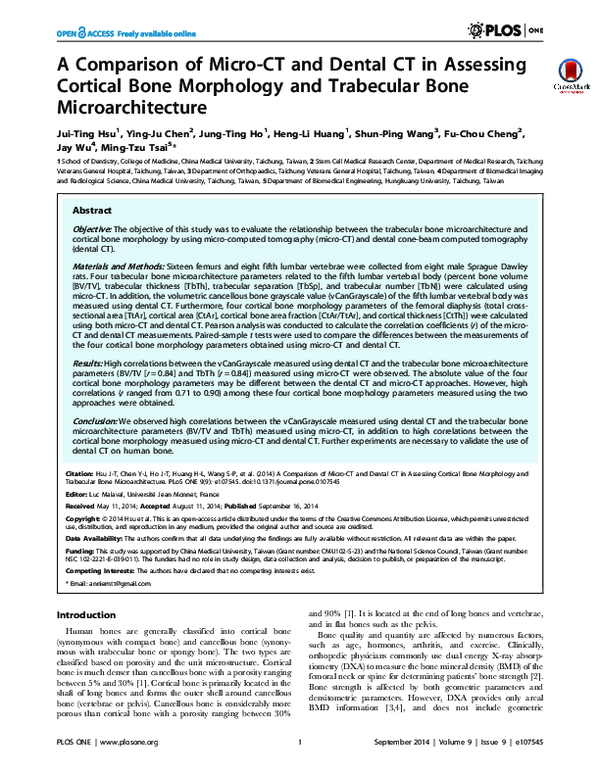 (PDF) A Comparison of Micro-CT and Dental CT in Assessing Cortical Bone Morphology and ...