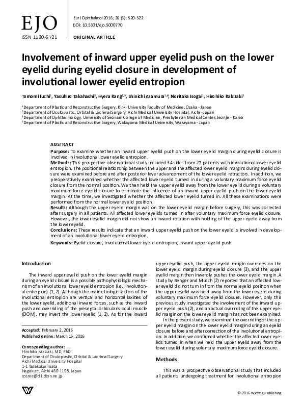 (PDF) Involvement of Inward Upper Eyelid Push on the Lower Eyelid ...