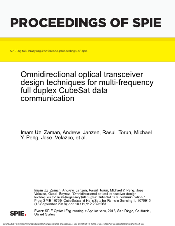 (PDF) Omnidirectional optical transceiver design techniques for multi ...