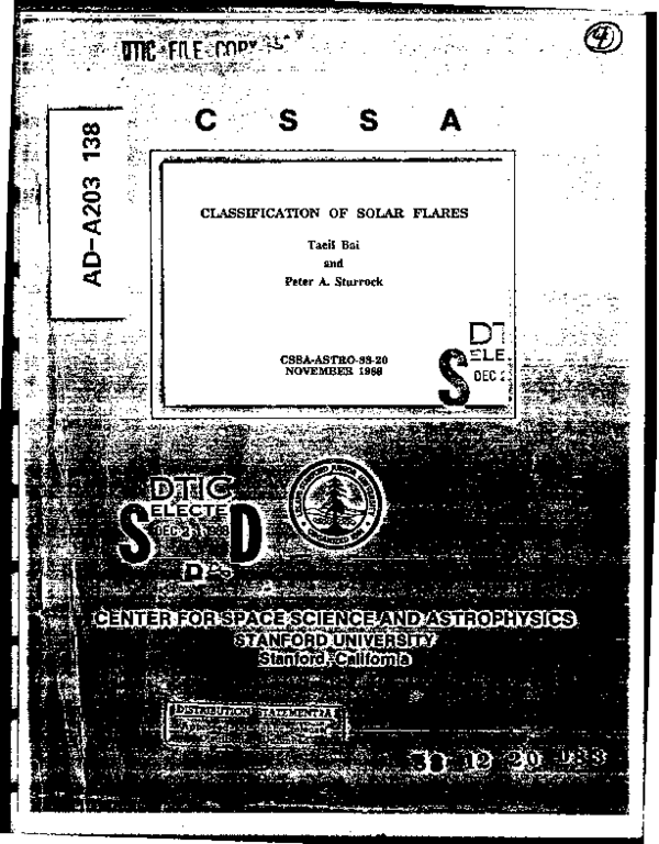 (PDF) Classification of Solar Flares