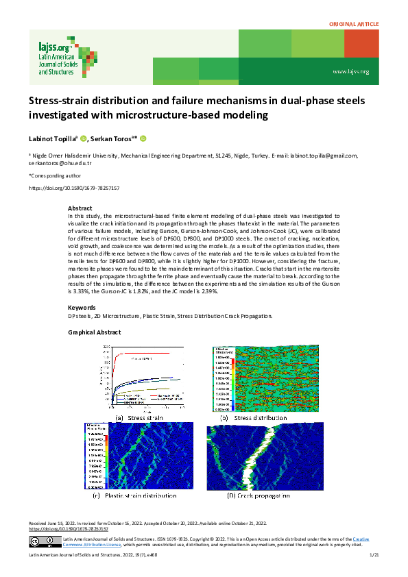 (PDF) Stress-strain distribution and failure mechanisms in dual-phase steels investigated with ...