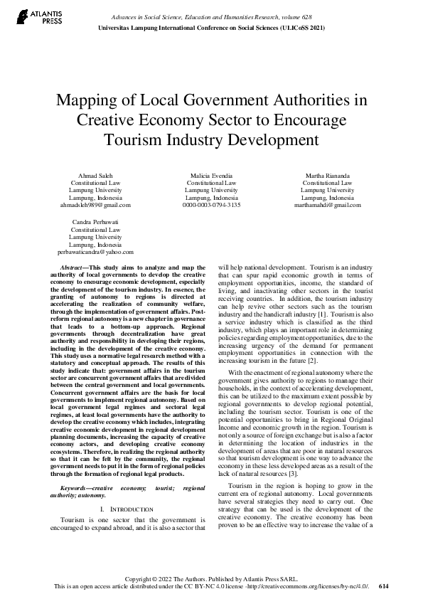 (PDF) Mapping of Local Government Authorities in Creative Economy ...