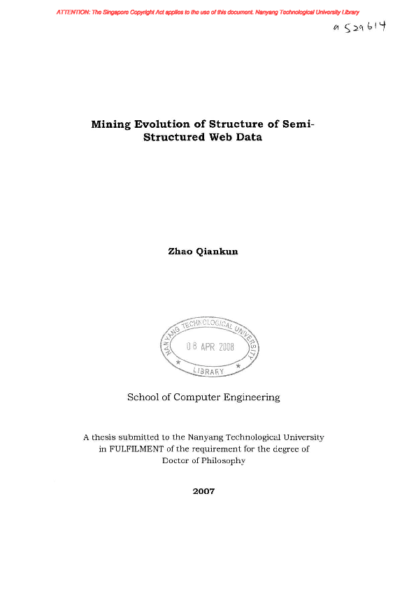 Pdf Mining Evolution Of Structure Of Semi Structured Web Data Qiankun Zhao
