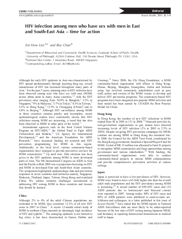 (PDF) HIV infection among men who have sex with men in East and South ...