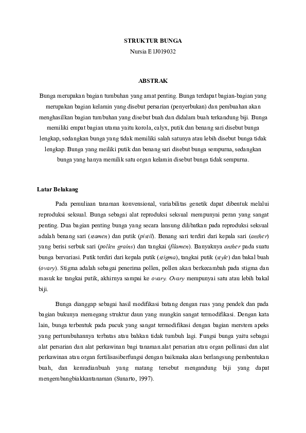 (DOC) Struktur bunga