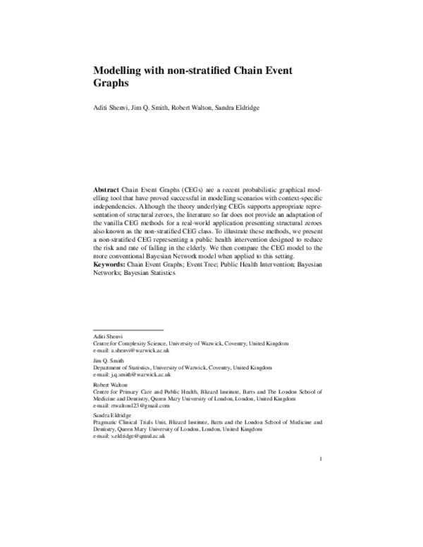 (PDF) Modelling with Non-stratified Chain Event Graphs