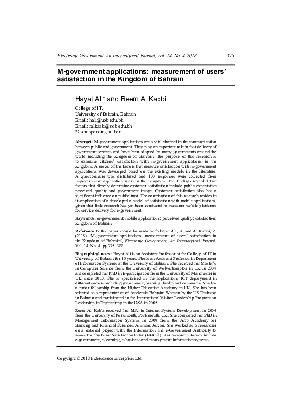 (PDF) M-Government Applications: Measurement of Users Satisfaction in ...