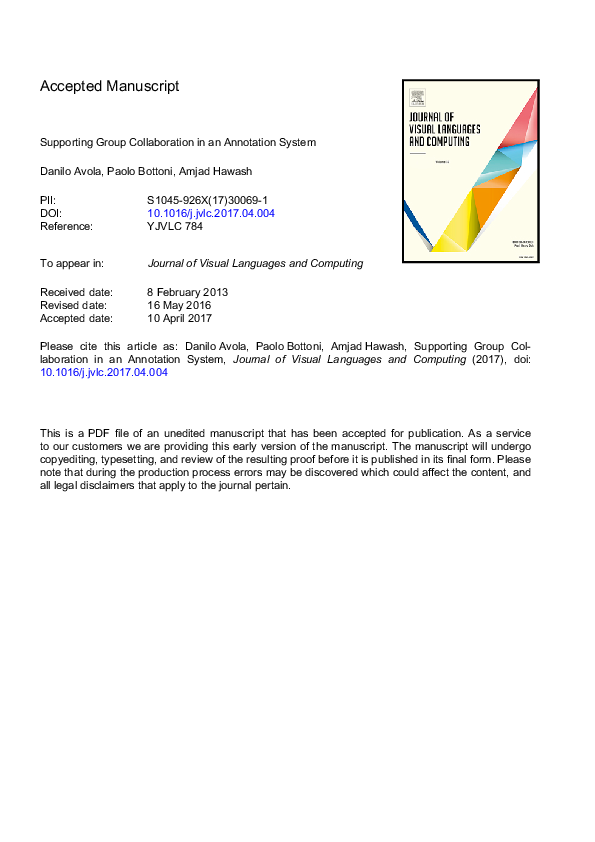 (PDF) Supporting group collaboration in an annotation system