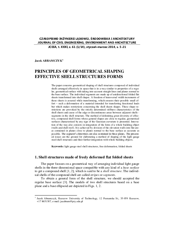 (PDF) Principles of geometrical shaping effective shell structures forms
