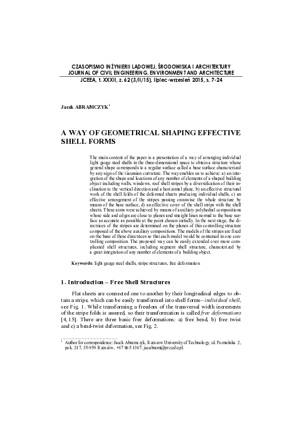 (PDF) A way of geometrical shaping effective shell forms