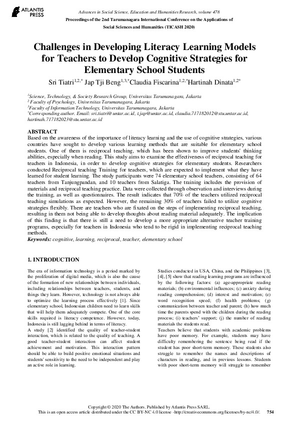 (PDF) Challenges in Developing Literacy Learning Models for Teachers to ...