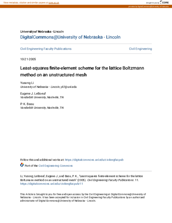 (PDF) Least-Squares Finite-Element LBM on Unstructured Meshes