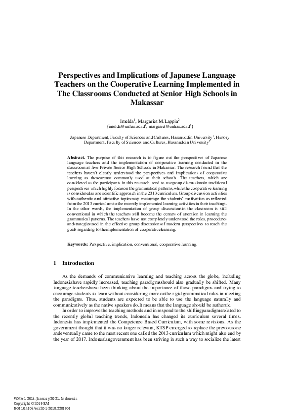 Pdf Perspectives And Implications Of Japanese Language Teachers On