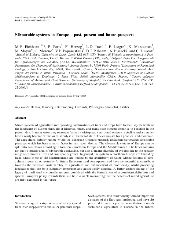 (PDF) Silvoarable Systems in Europe – Past, Present and Future Prospects