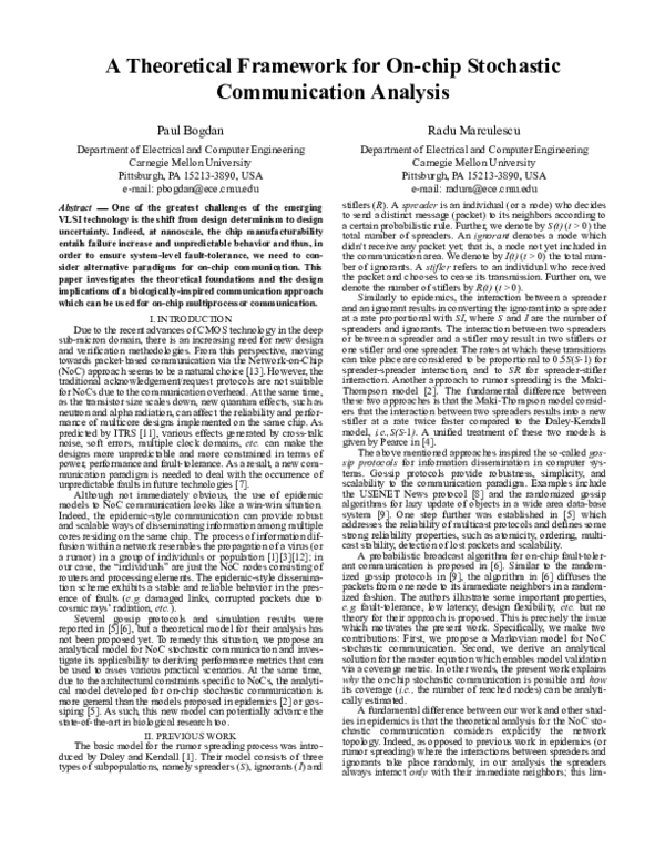 (PDF) A Theoretical Framework for On-chip Stochastic Communication Analysis