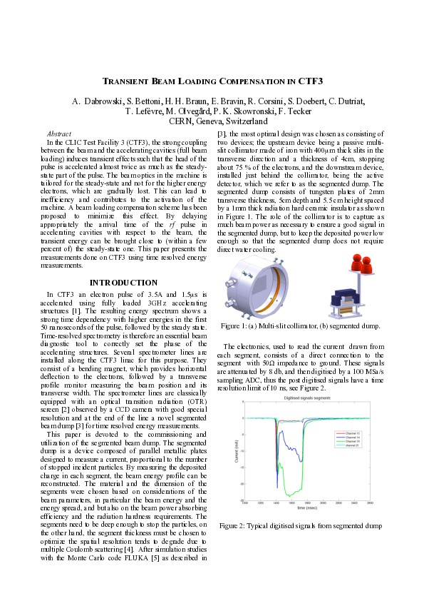 (PDF) Transient Beam Loading Compensation in CTF3