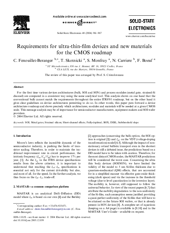 (PDF) Requirements for ultra-thin-film devices and new materials for ...