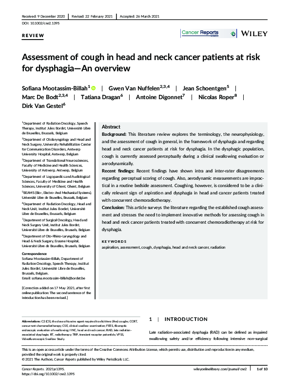 (PDF) Assessment of cough in head and neck cancer patients at risk for ...