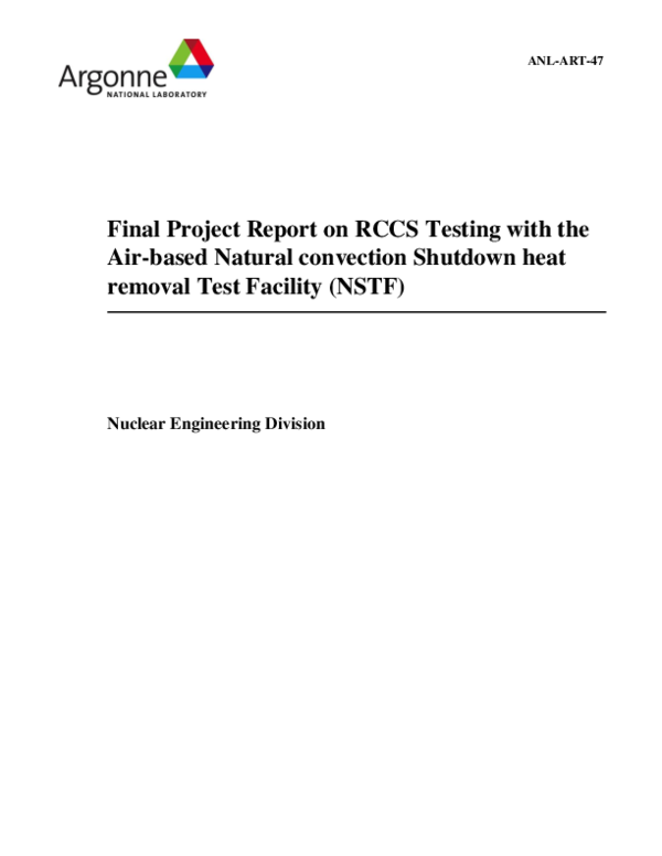 (PDF) Final Project Report on RCCS Testing with Air-based NSTF