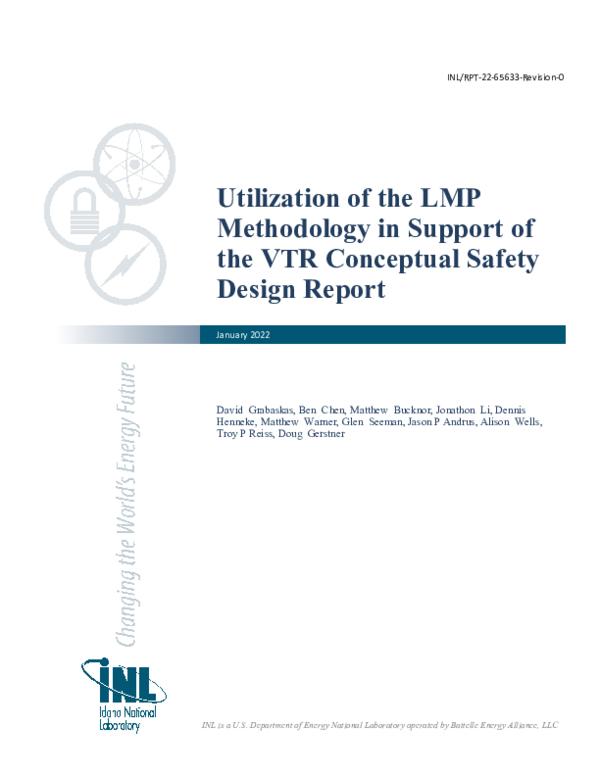 (PDF) Utilization of the LMP Methodology in Support of the VTR ...