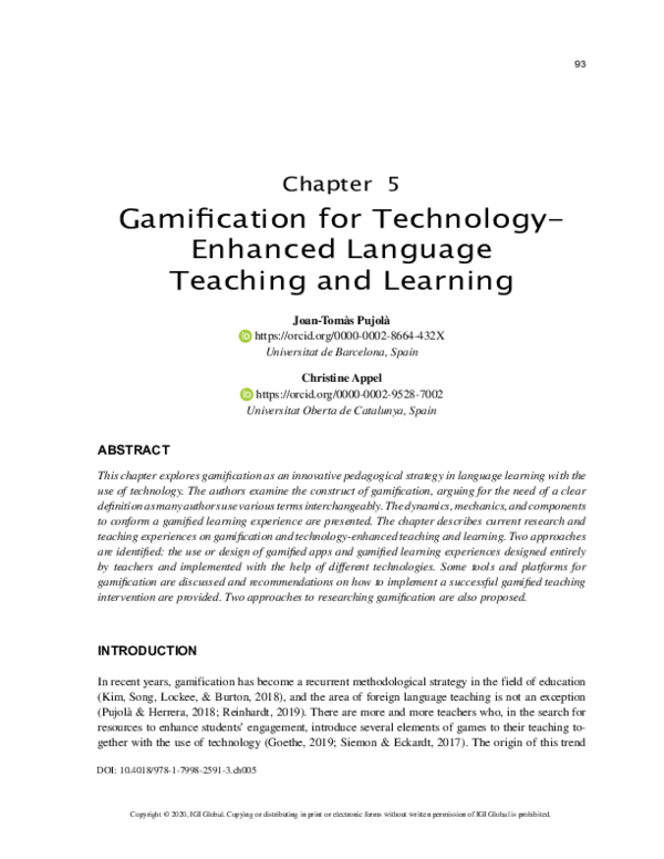 (PDF) Gamification for Technology-Enhanced Language Teaching and Learning