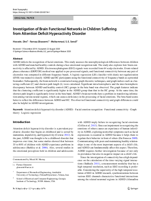 (PDF) Investigation of Brain Functional Networks in Children Suffering from Attention Deficit ...