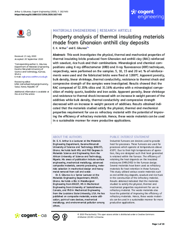 (PDF) Property analysis of thermal insulating materials made from ...