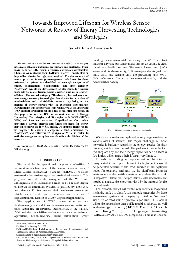 (PDF) Towards Improved Lifespan for Wireless Sensor Networks: A Review of Energy Harvesting ...
