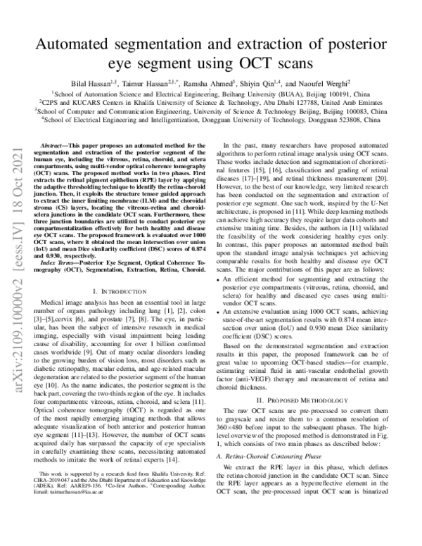 Pdf Automated Segmentation And Extraction Of Posterior Eye Segment