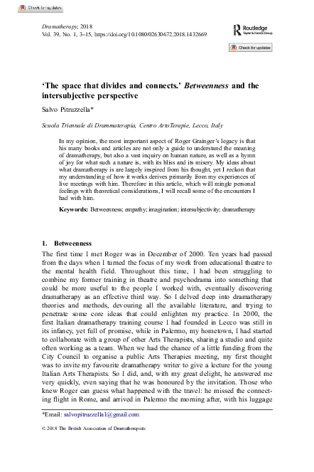 (PDF) ‘The Space that Divides and Connects.’ Betweenness and the ...