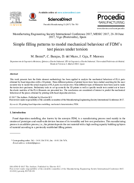 (PDF) Simple filling patterns to model mechanical behaviour of FDM’s ...