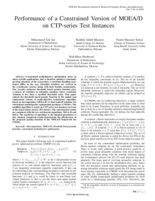 (PDF) Performance of a Constrained Version of MOEA/D on CTP-series Test ...