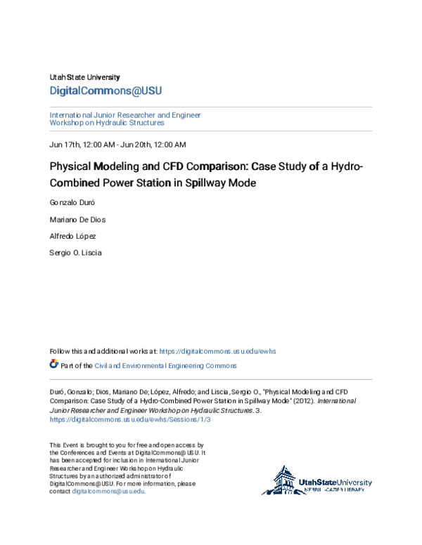 (PDF) Physical Modeling and CFD Comparison: Case Study of a Hydro-Combined Power Station in ...