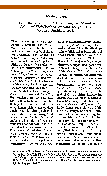 (PDF) Florian Roder: Novalis. Die Verwandlung des Menschen, Leben und ...