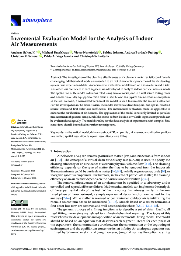 (PDF) Incremental Evaluation Model for the Analysis of Indoor Air ...