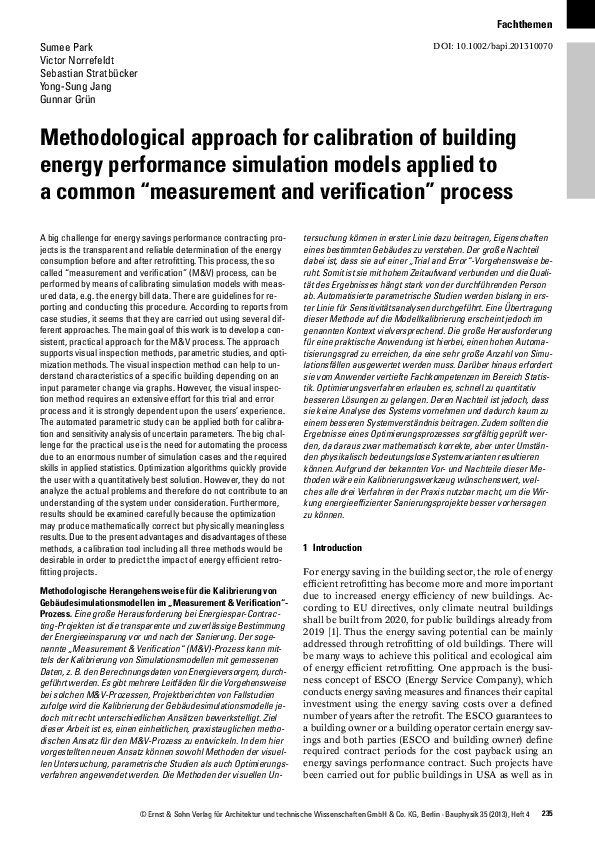 (PDF) Methodological approach for calibration of building energy performance simulation models ...