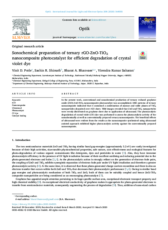 (PDF) Sonochemical preparation of ternary rGO-ZnO-TiO2 nanocomposite ...