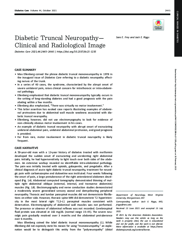 (PDF) Diabetic Truncal Neuropathy—Clinical and Radiological Image ...