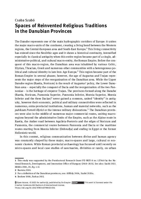 (PDF) Spaces of Reinvented Religious Traditions in the Danubian Provinces