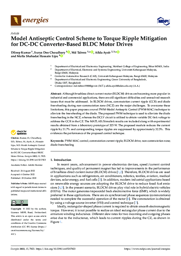 (PDF) Model Antiseptic Control Scheme to Torque Ripple Mitigation for ...