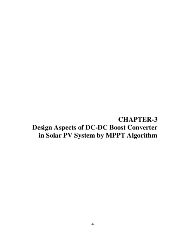 (PDF) Design Aspects of DC-DC Boost Converter in Solar PV System by MPPT Algorithm