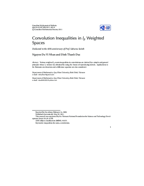 Pdf Convolution Inequalities In L P Weighted Spaces